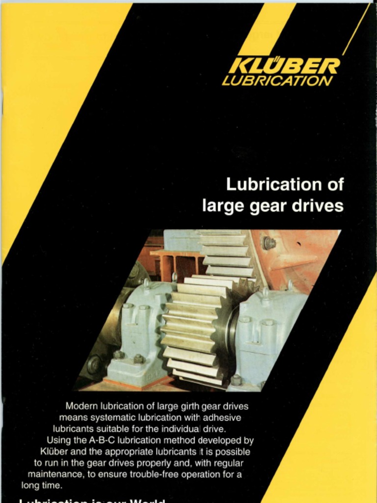 Lubrication of Large Gear Drives | PDF | Lubrication | Mechanical ...