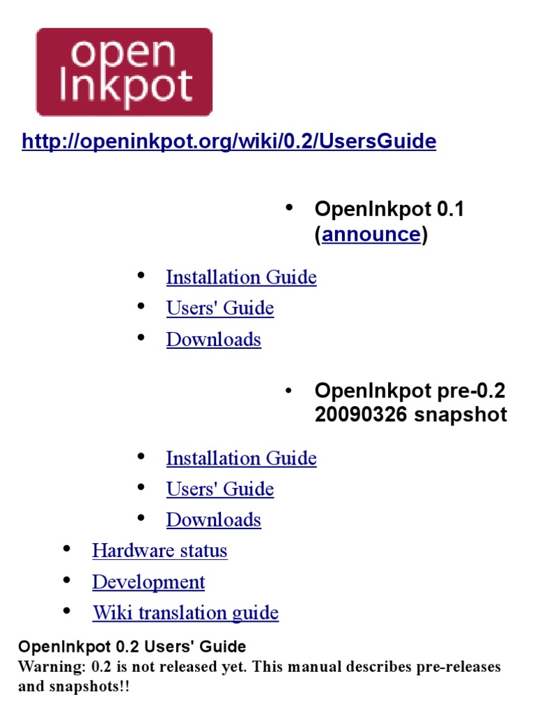 Open Inkpot Users Guide | PDF | Computer Keyboard | Menu (Computing)