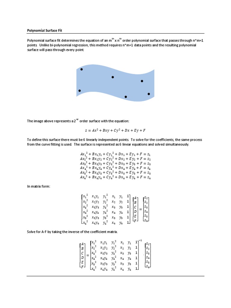 Polynomial Surface Fitting Explained | PDF