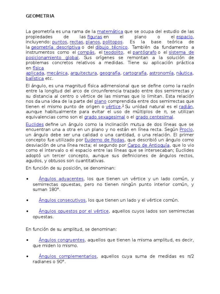 Resumen Geometria | PDF | Teorema | Ángulo