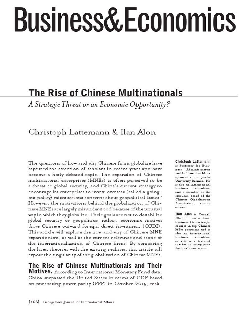 Chinese Multinationals: Threat or Opportunity? | PDF ...