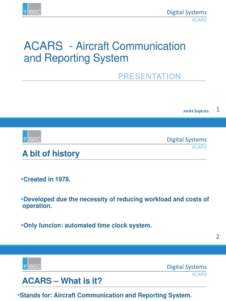 ACARS Message Format and Examples | PDF | Radio | Aircraft