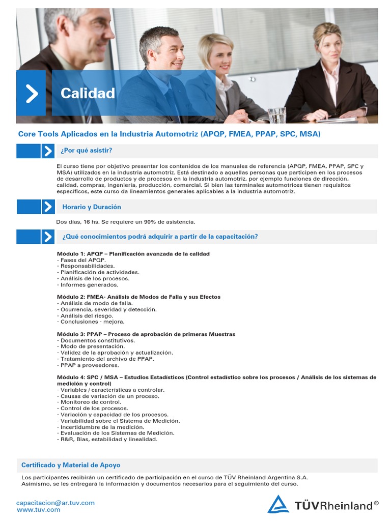Core Tools Aplicados en La Industria Automotriz APQP FMEA PPAP SPC MSA ...