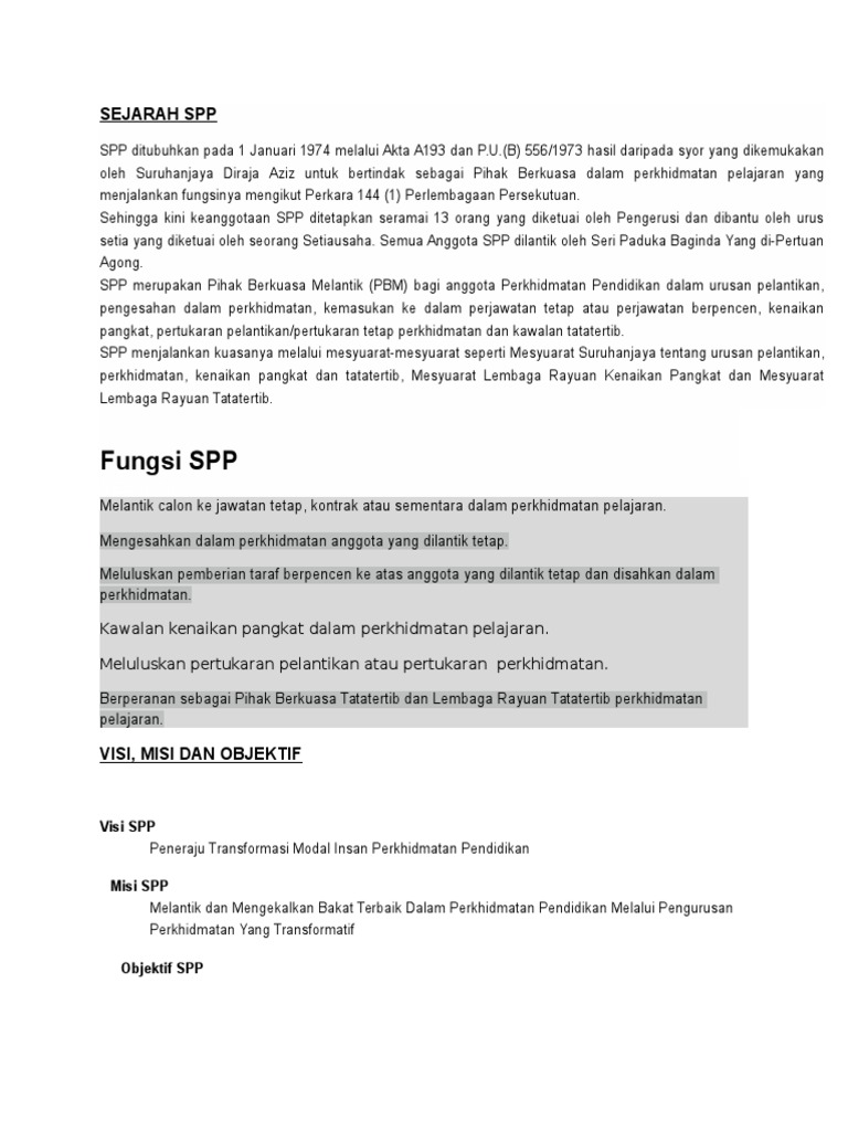 Fungsi SPP | PDF