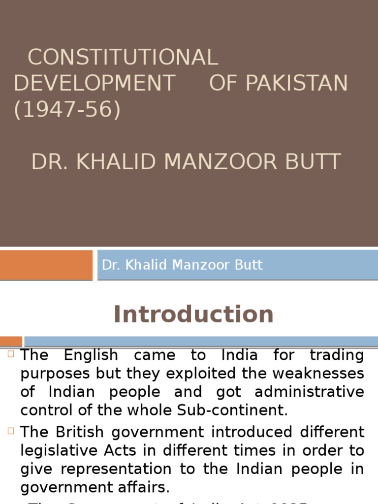 Constitutional Development in Pakistan (1947-56) | PDF | Public Sphere ...