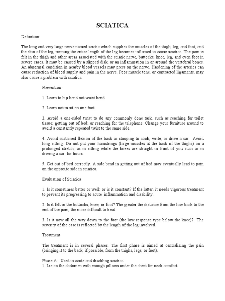 Sciatica | PDF | Knee | Hip