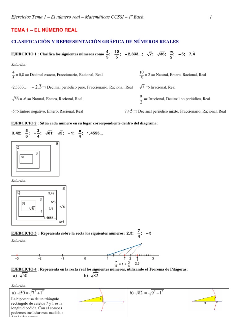 Tema 1: El número real - ejercicios_resueltos | Intervalo (Matemáticas ...