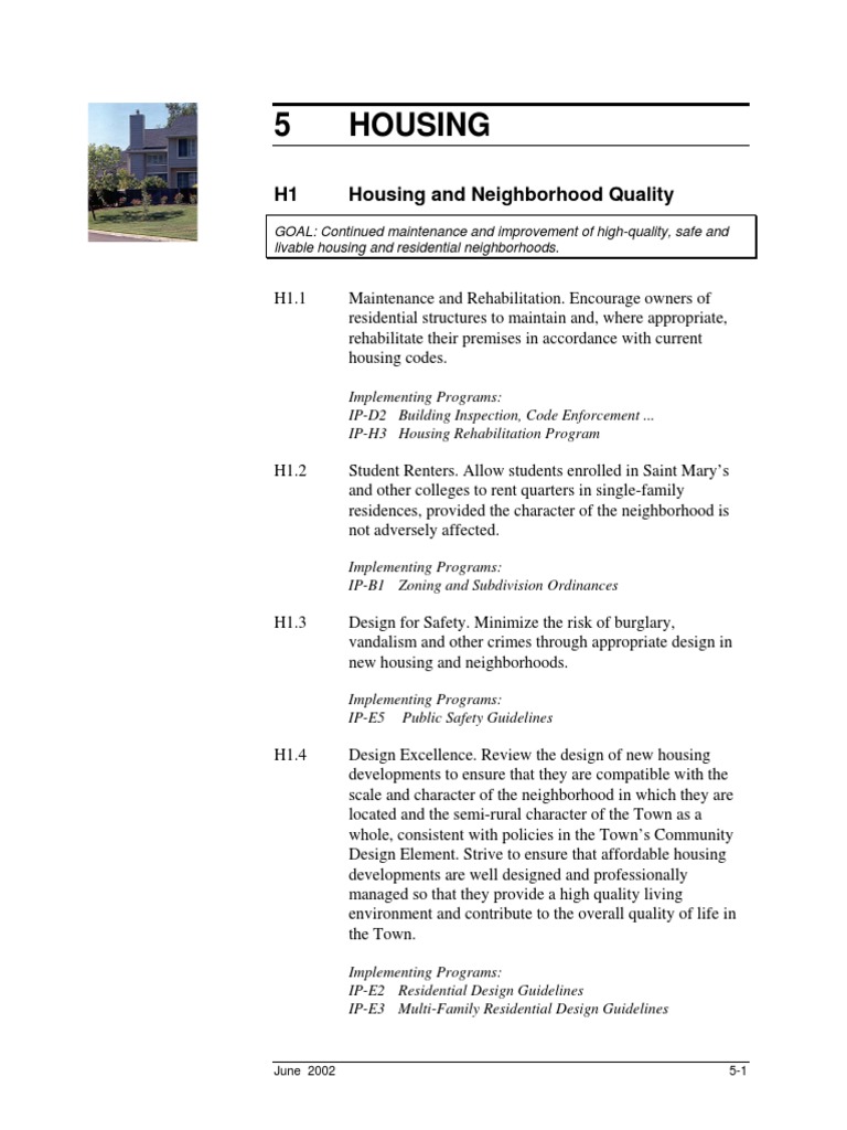 5 Housing: H1 Housing and Neighborhood Quality | Download Free PDF ...