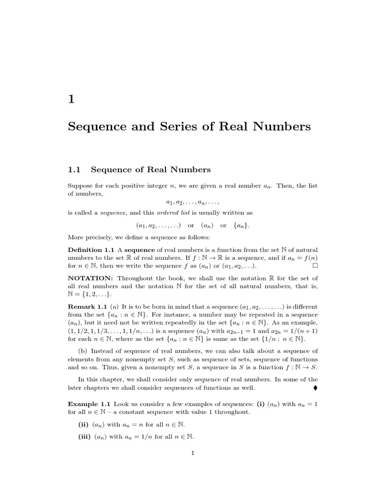 Sequence and Series of Real Numbers M.T. Nair | Download Free PDF | Series (Mathematics) | Sequence