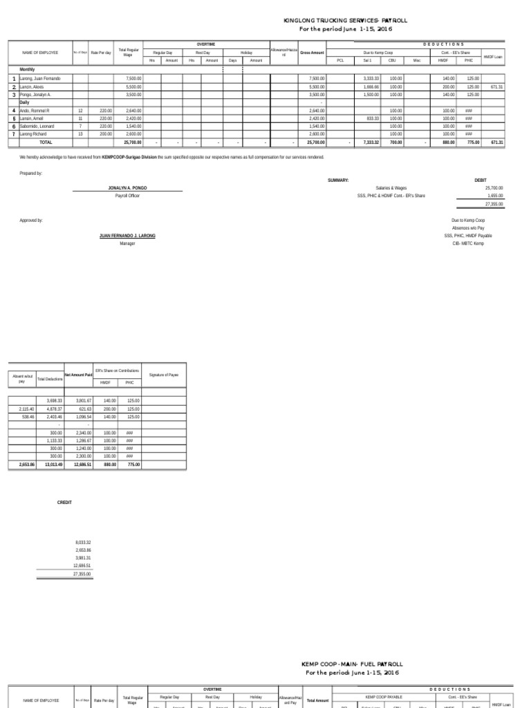 Payroll Form With Payslip | PDF | Payroll | Overtime
