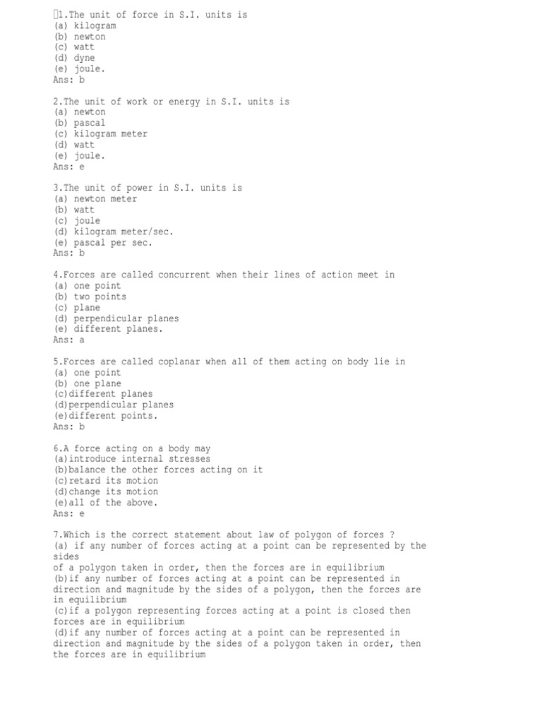 132 TOP Strength of Materials Multiple Choice Questions and Answers PDF ...