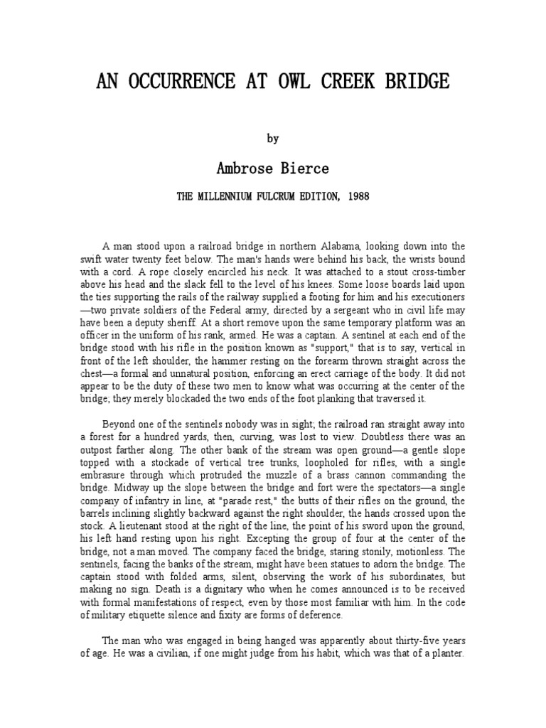 An Occurrence at Owl Creek Bridge | PDF | Nature