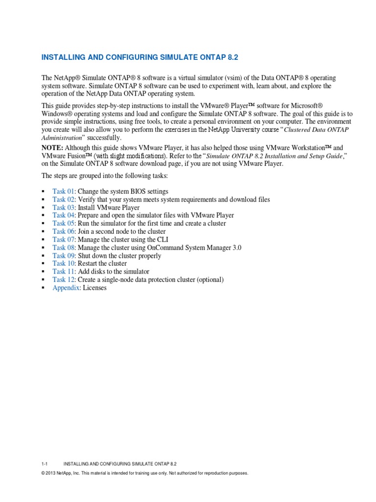 Simulate ONTAP 8.2 Step-by-Step Installation - 28nau-Final-29 | Download Free PDF | Computer ...