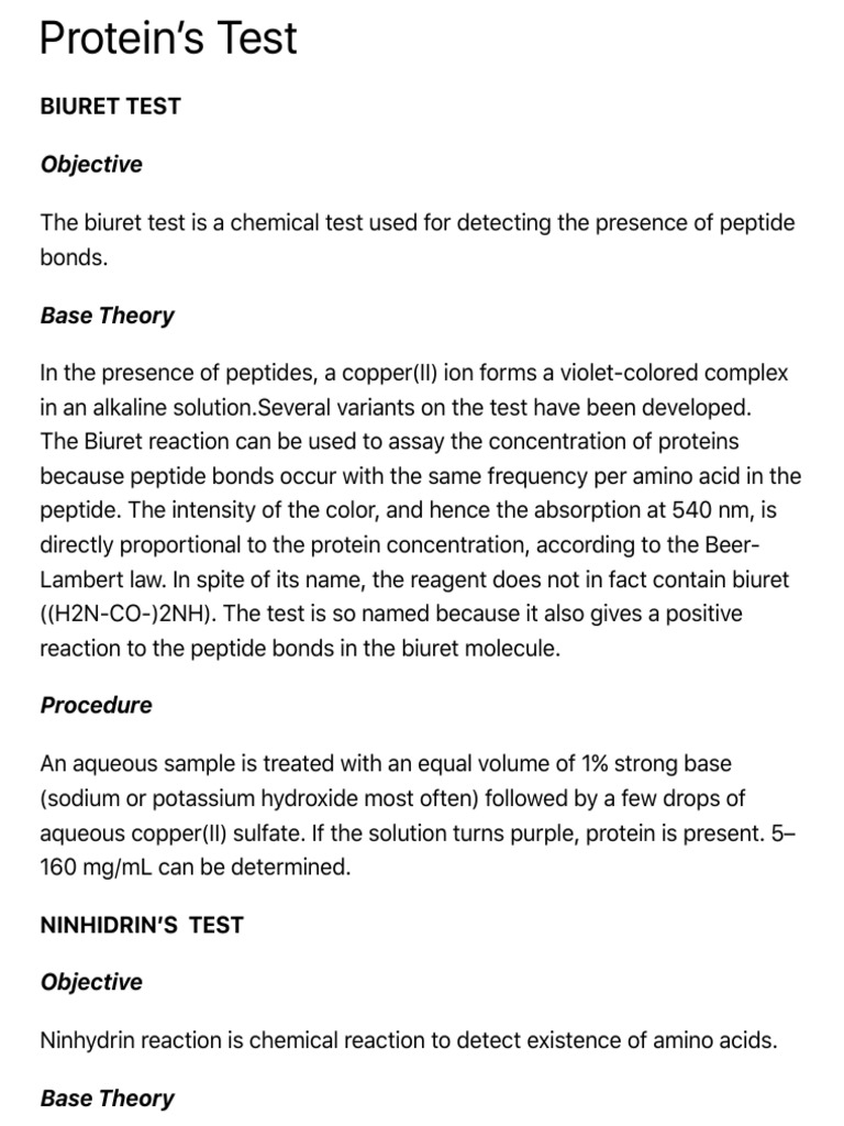 Protein's Test - The Wall of Biochemistry | PDF | Molecules | Chemical ...