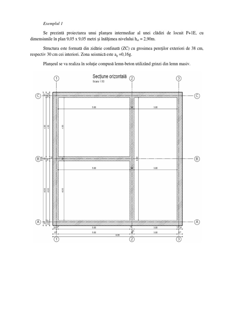 Exemplu de Calcul Planseu Compozit Lemn - Beton PDF | PDF