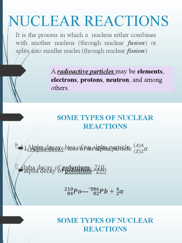 Lesson 1.1 Nuclear Reactions | PDF | Nuclear Physics | Nuclear Reaction