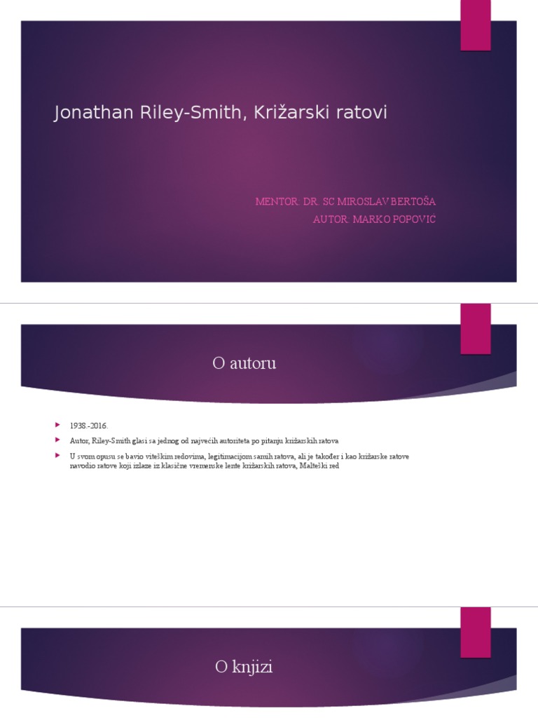 Jonathan Riley-Smith, Križarski Ratovi | PDF