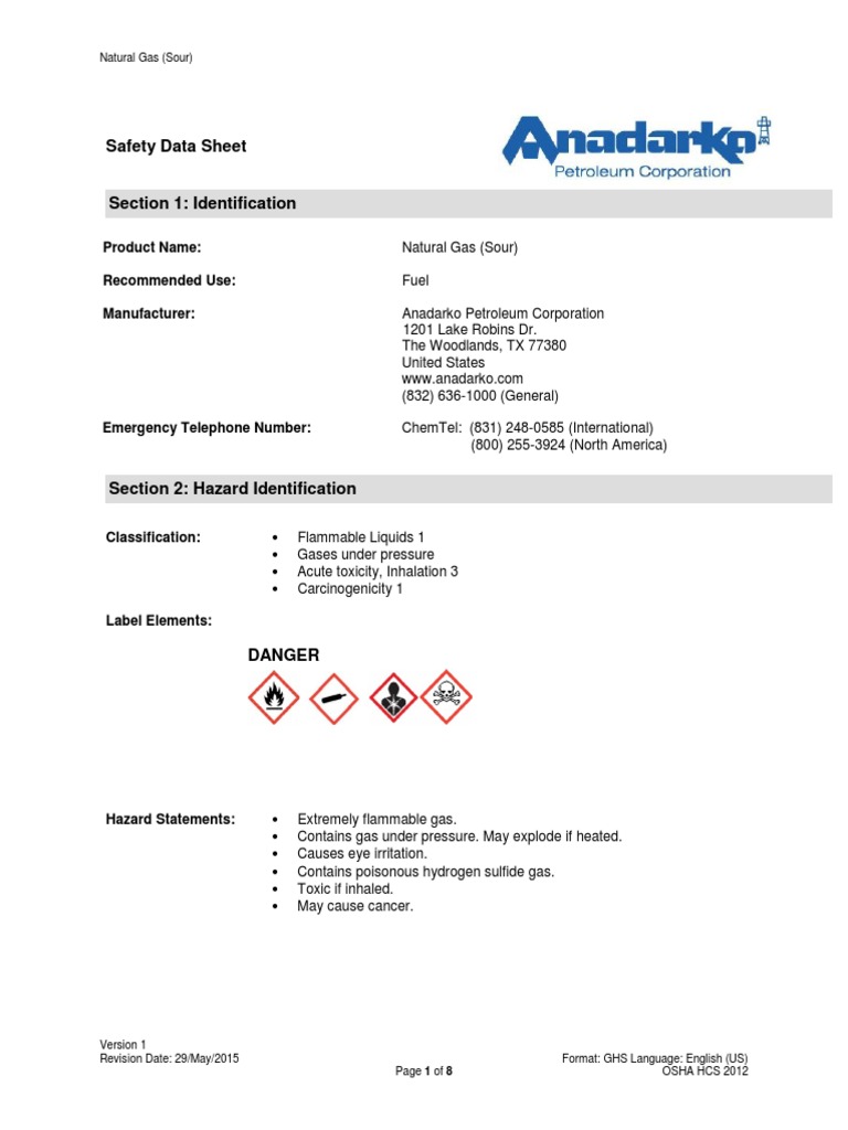 APC SDS Natural Gas Sour | PDF