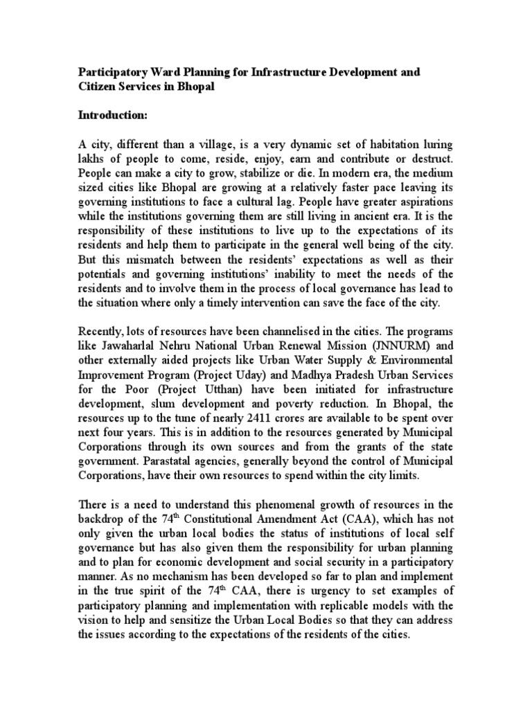 Ward Planning for Bhopal's Development | PDF | Slum | Poverty