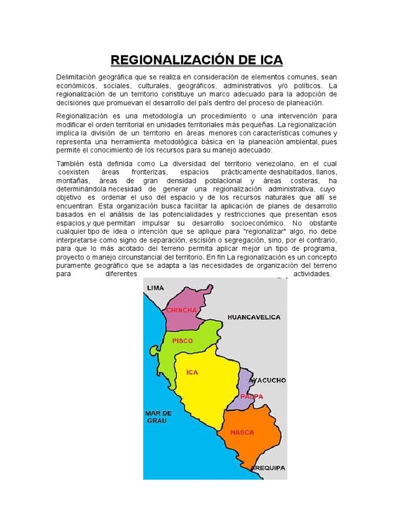 Regionalización de Ica