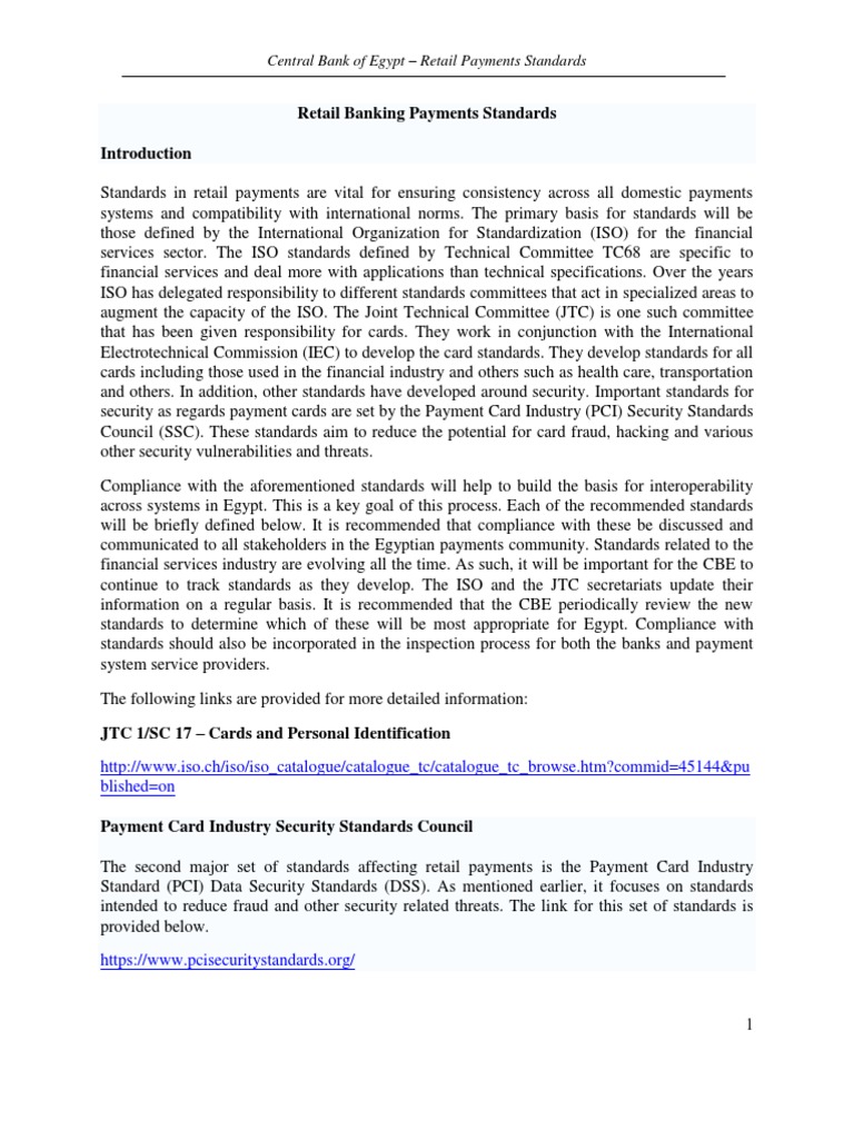 Retail Banking Payments Standards PDF | PDF | Payment Card Industry ...