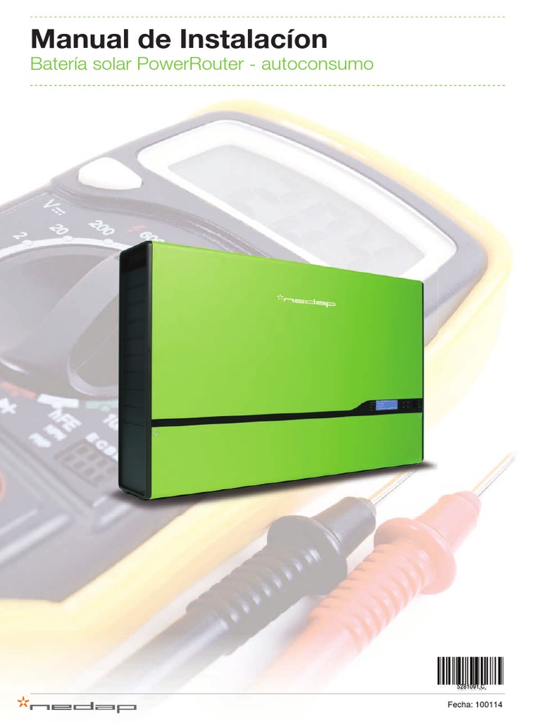Manual Instalacion NEDAP Solar Baterias | PDF | Batería (electricidad ...