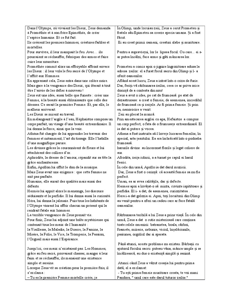 La Boîte de Pandore et ses Maux | PDF | Divinités grecques | Zeus