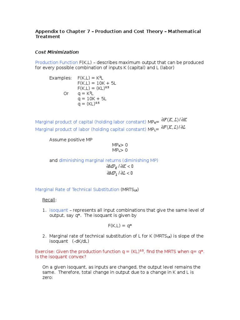 MICROECONOMICS ch07ANNEX | PDF | Production Function | Business Economics