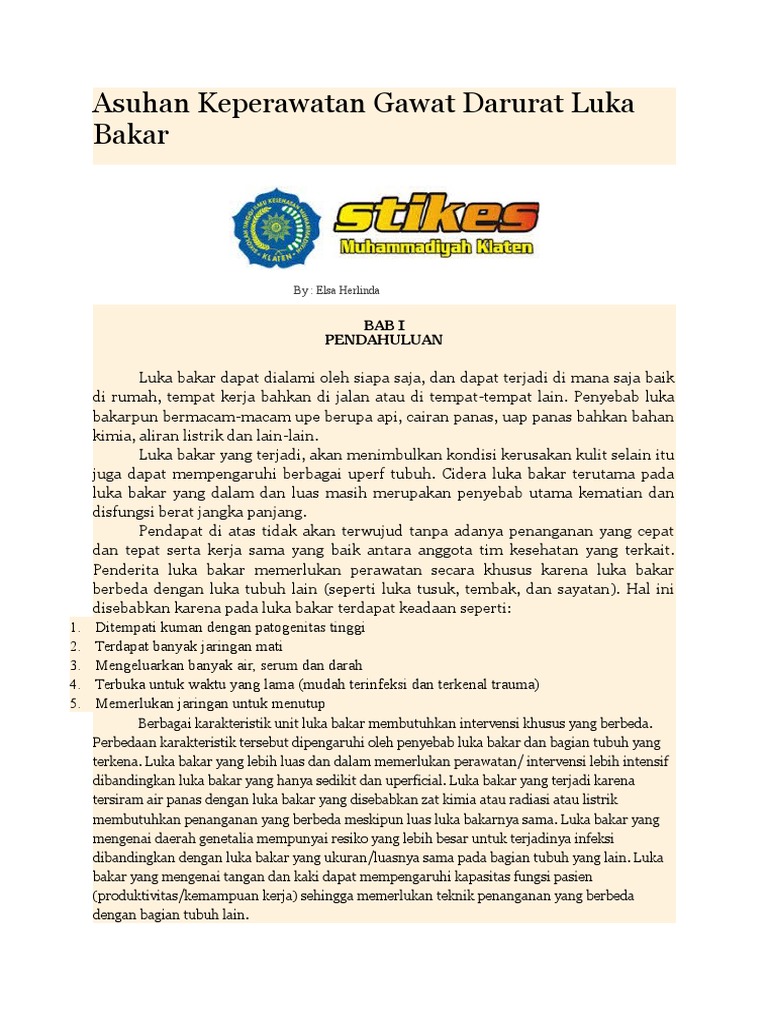 Asuhan Keperawatan Gawat Darurat Luka Bakar | PDF