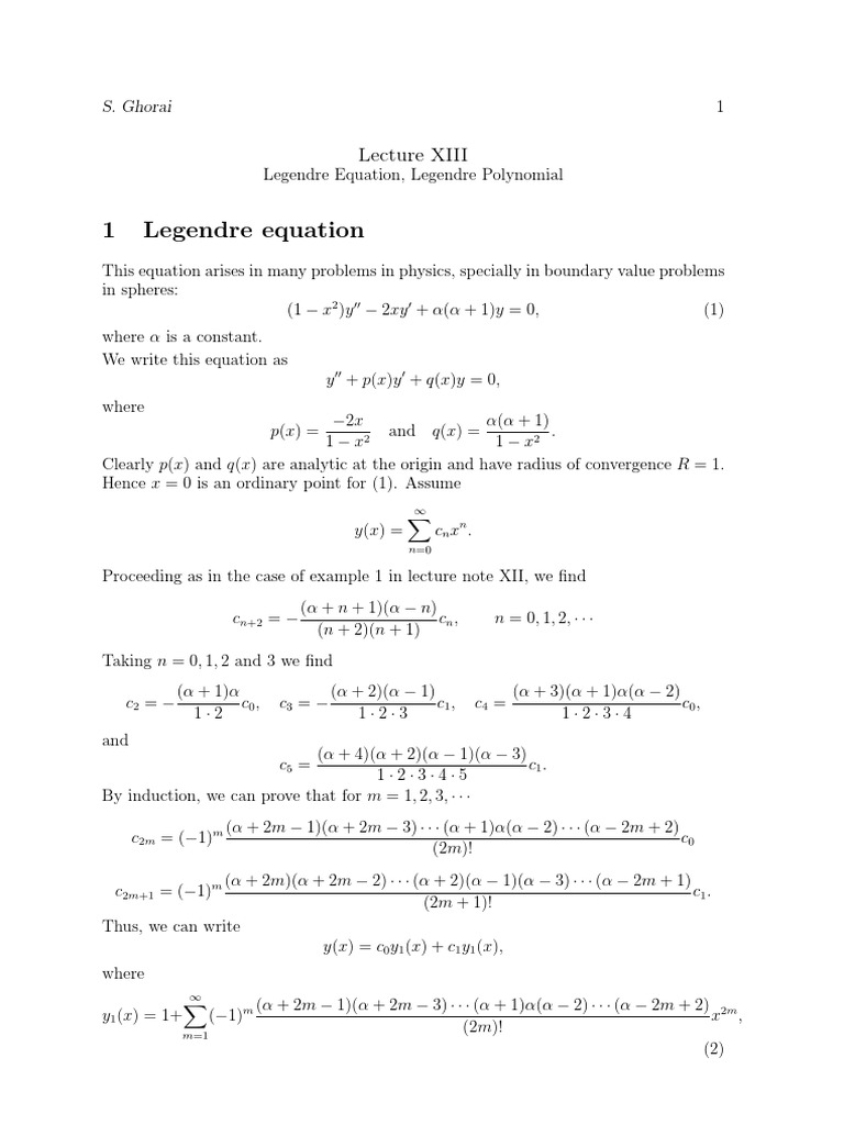 legendre polynomials.pdf | Equations | Derivative