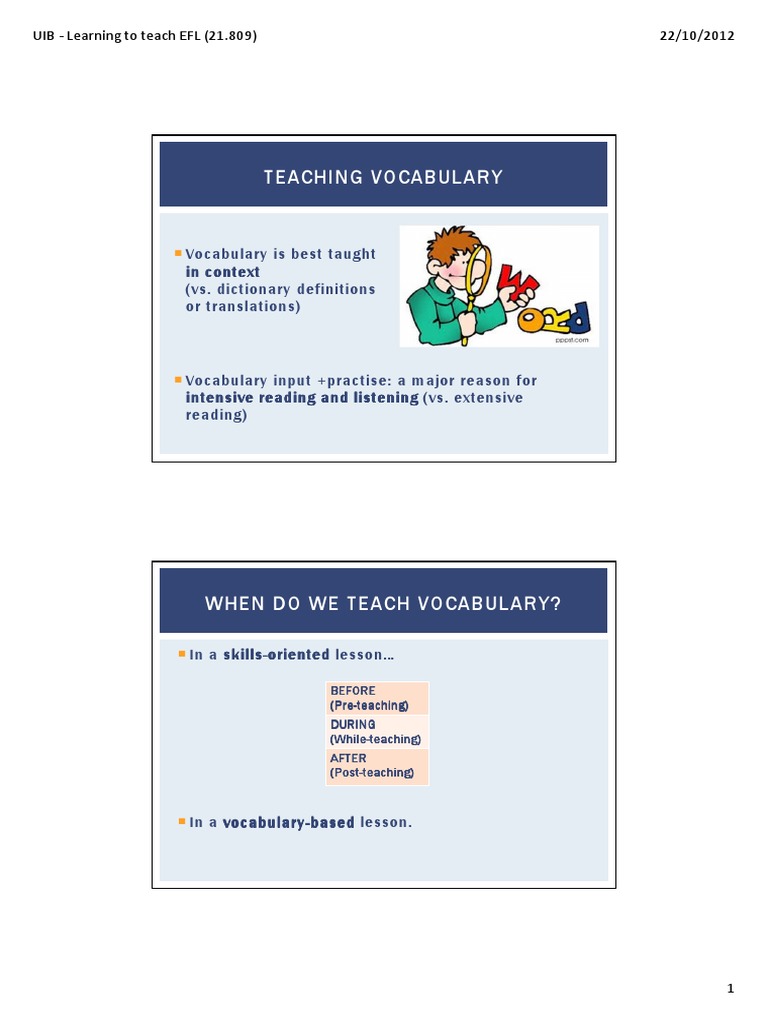Teaching Vocabulary1 | PDF