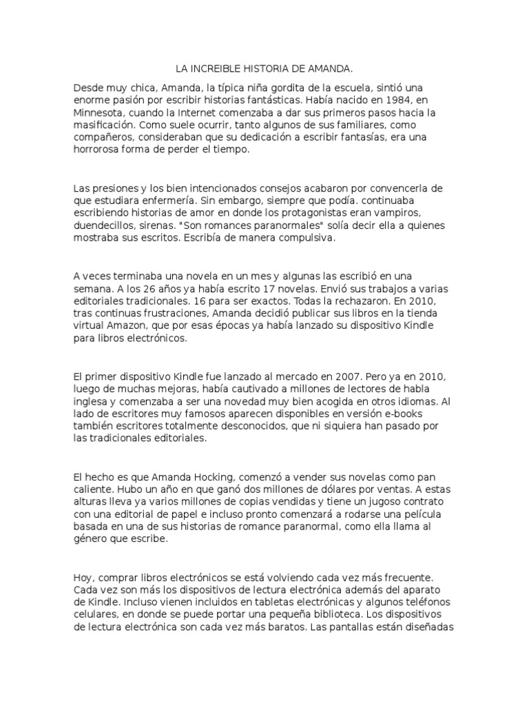 La Increible Historia de Amanda | PDF | E Books | Amazon Kindle