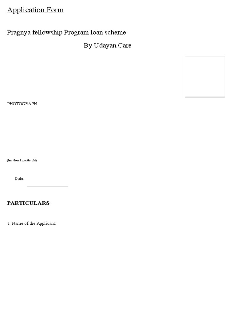 Application Form - PFP | PDF