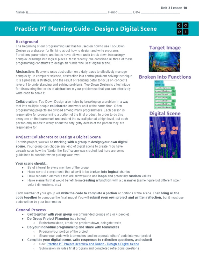 U 3 L 10 Practiceptplanningguide | Download Free PDF | Top Down And Bottom Up Design | Computer ...