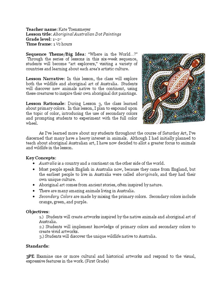 Saturday Art - Lesson 5 | PDF | Paintings | Indigenous Australians