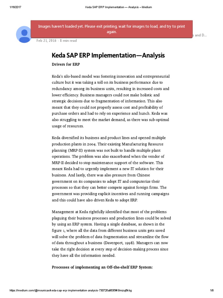 Keda SAP ERP Implementation - Analysis - Medium | PDF | Enterprise Resource Planning | Sap Se