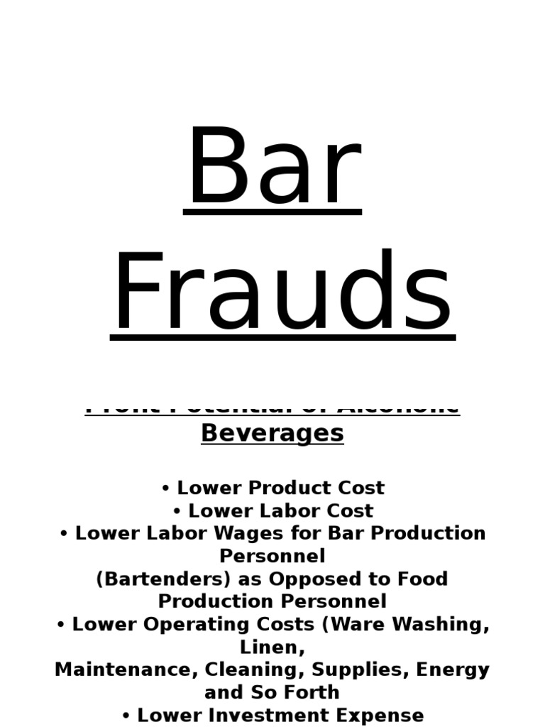 Bar Frauds Forms | PDF | Bar | Drink