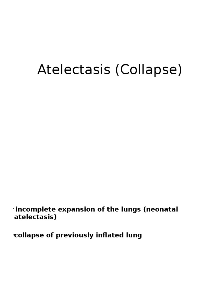 Atelectasis (Collapse) | PDF
