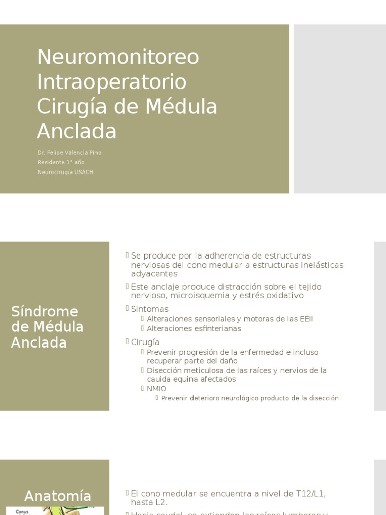 NMIO Medula Anclada | PDF | Médula espinal | Electromiografia