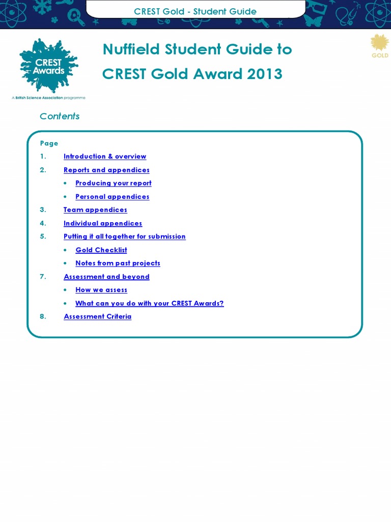 Gold Student Guide Nuffield | PDF | Educational Assessment | Mentorship