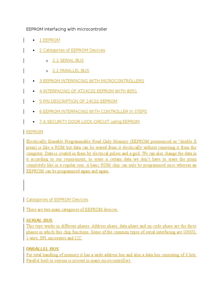 Eeprom Interfacing With Microcontroller Pdf Read Only Memory Microcontroller
