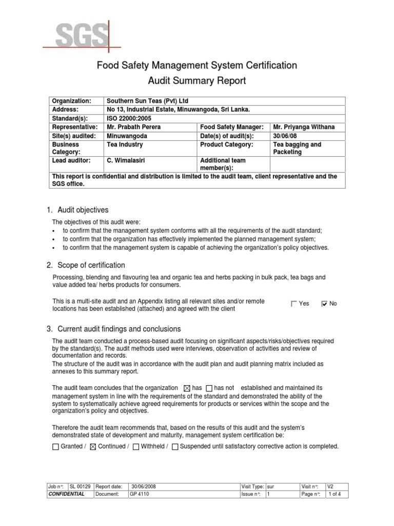 Iso Audit | PDF | Hazard Analysis And Critical Control Points | Audit