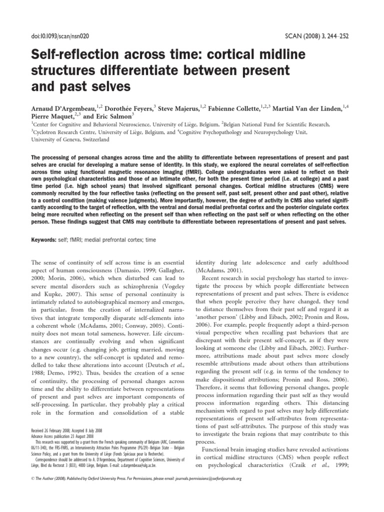 Self-Reflection Across Time: Cortical Midline Structures Differentiate ...