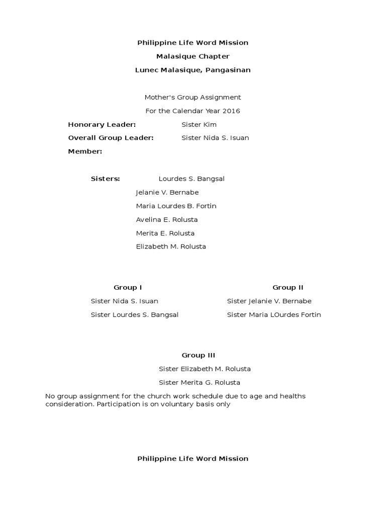 Philippine Life Word Mission | PDF
