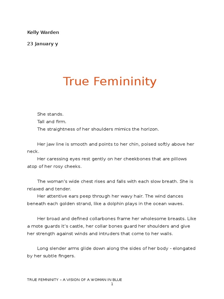 True Femininity: Kelly Warden 23 January y | PDF