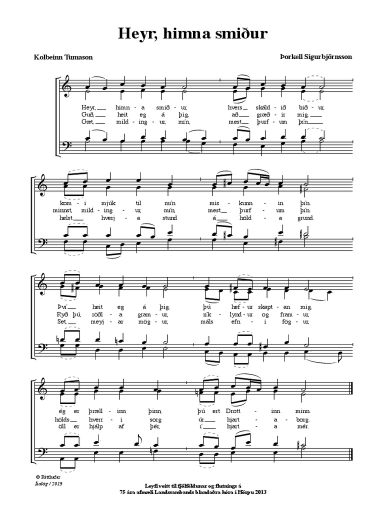 Heyr Himna Smiður SATB 2013 | PDF