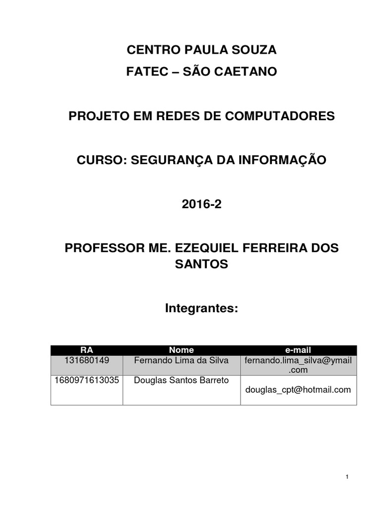 Projeto de Redes - Completo | PDF