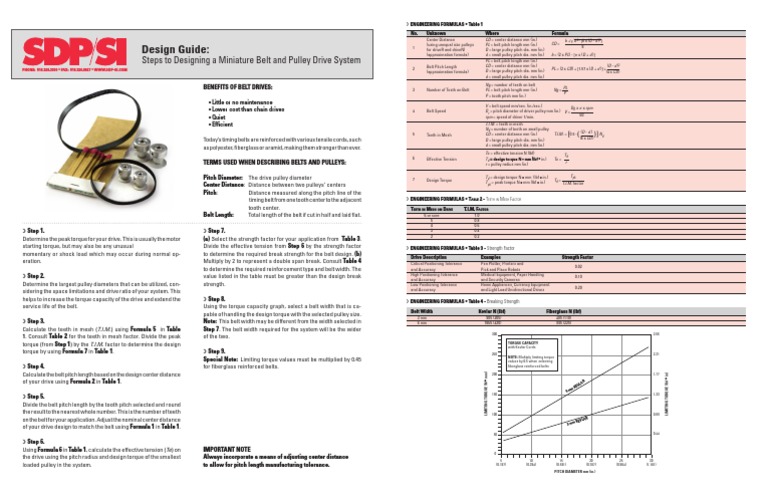 Designing A Miniature Belt Drive | PDF | Belt (Mechanical) | Mechanical ...