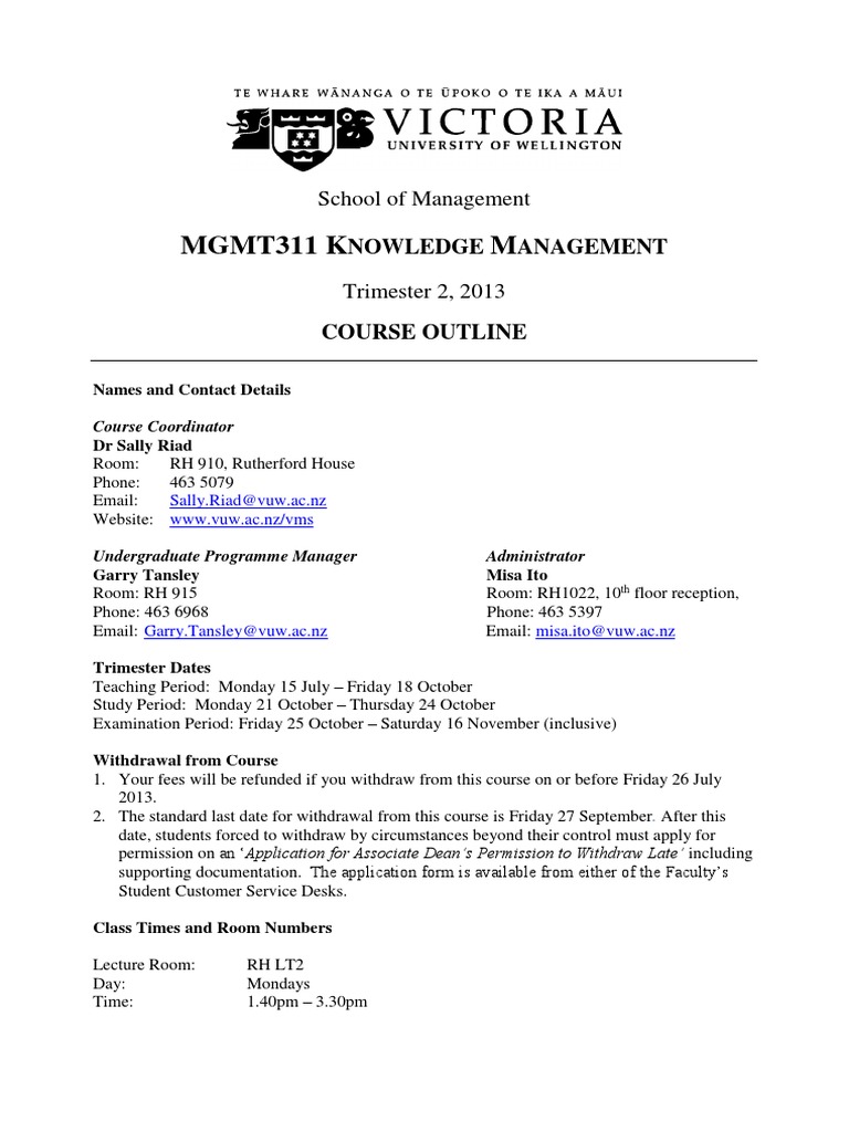 MGMT311 Knowledge Management OUtline | Download Free PDF | Turnitin ...