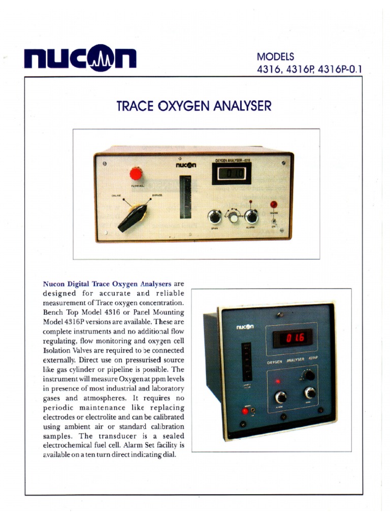 Nucon Trace O2 Analyser | PDF
